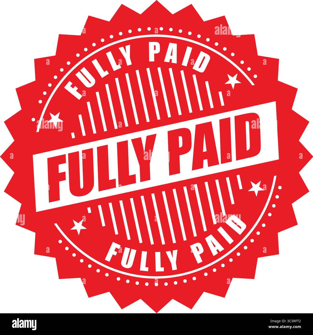 Fully Paid Stamp Label – Payment Completion Seal Vector Design for ...