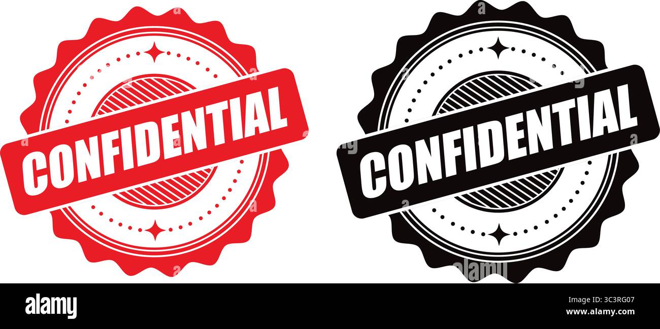 Confidential Stamp Badge – Secure Data Vector Seal Label for Privacy ...