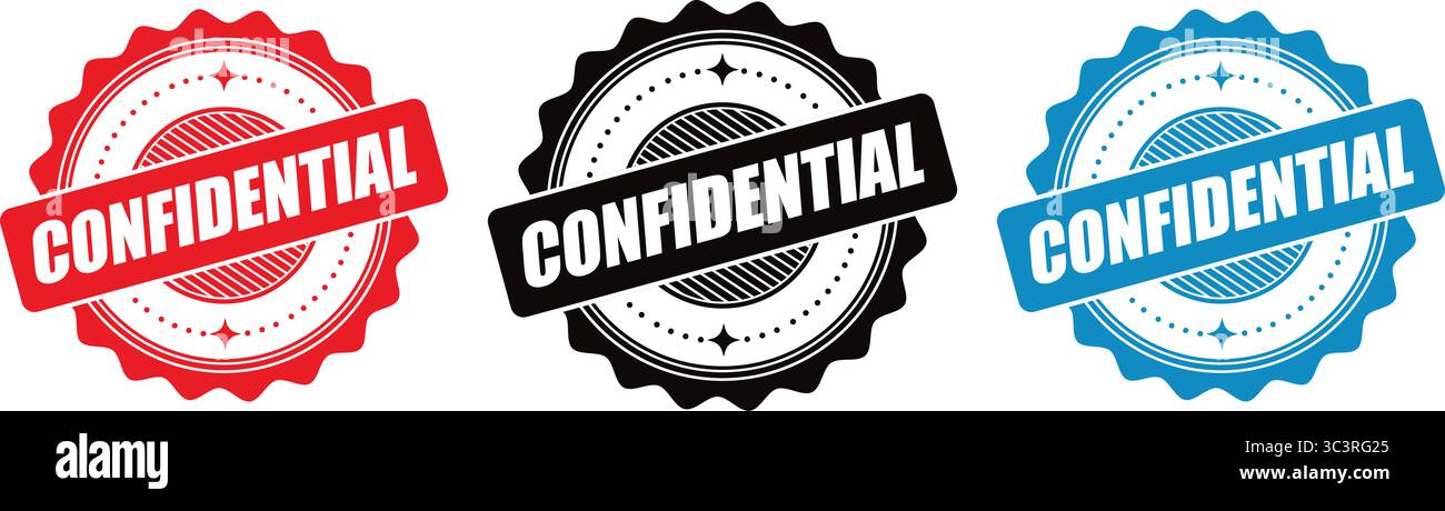 Confidential Stamp Badge – Secure Data Vector Seal Label for Privacy ...