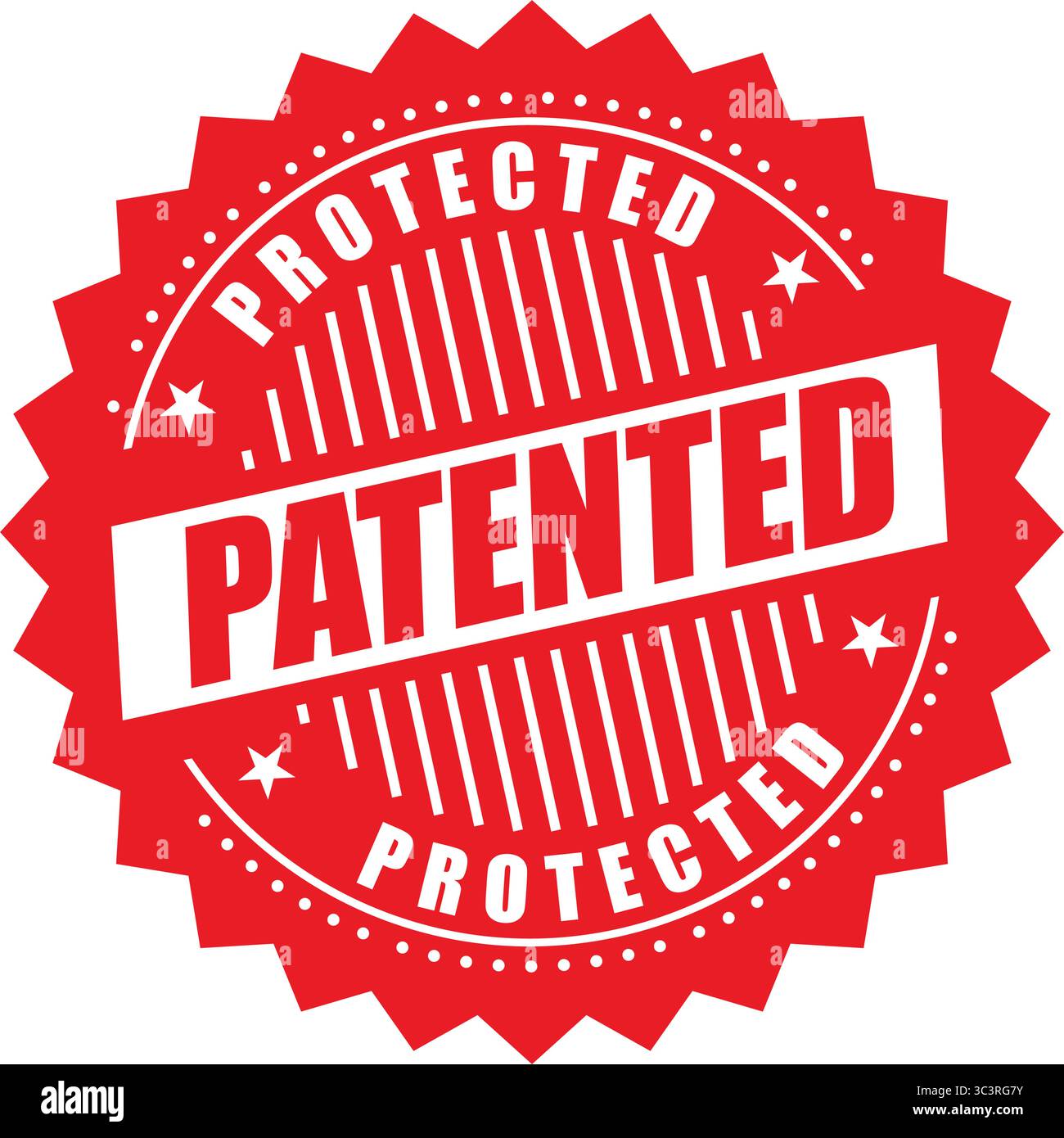 Patented protected label badge hi-res stock photography and images - Alamy