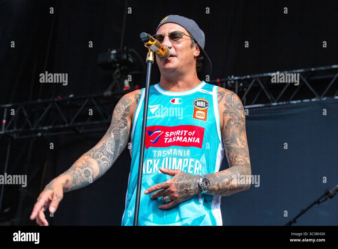 Fredrikstad Norway 26th July 2025 The Norwegian Rapper OnklP Fredrikstad Norway 26th July 2025 The Norwegian Rapper OnklP