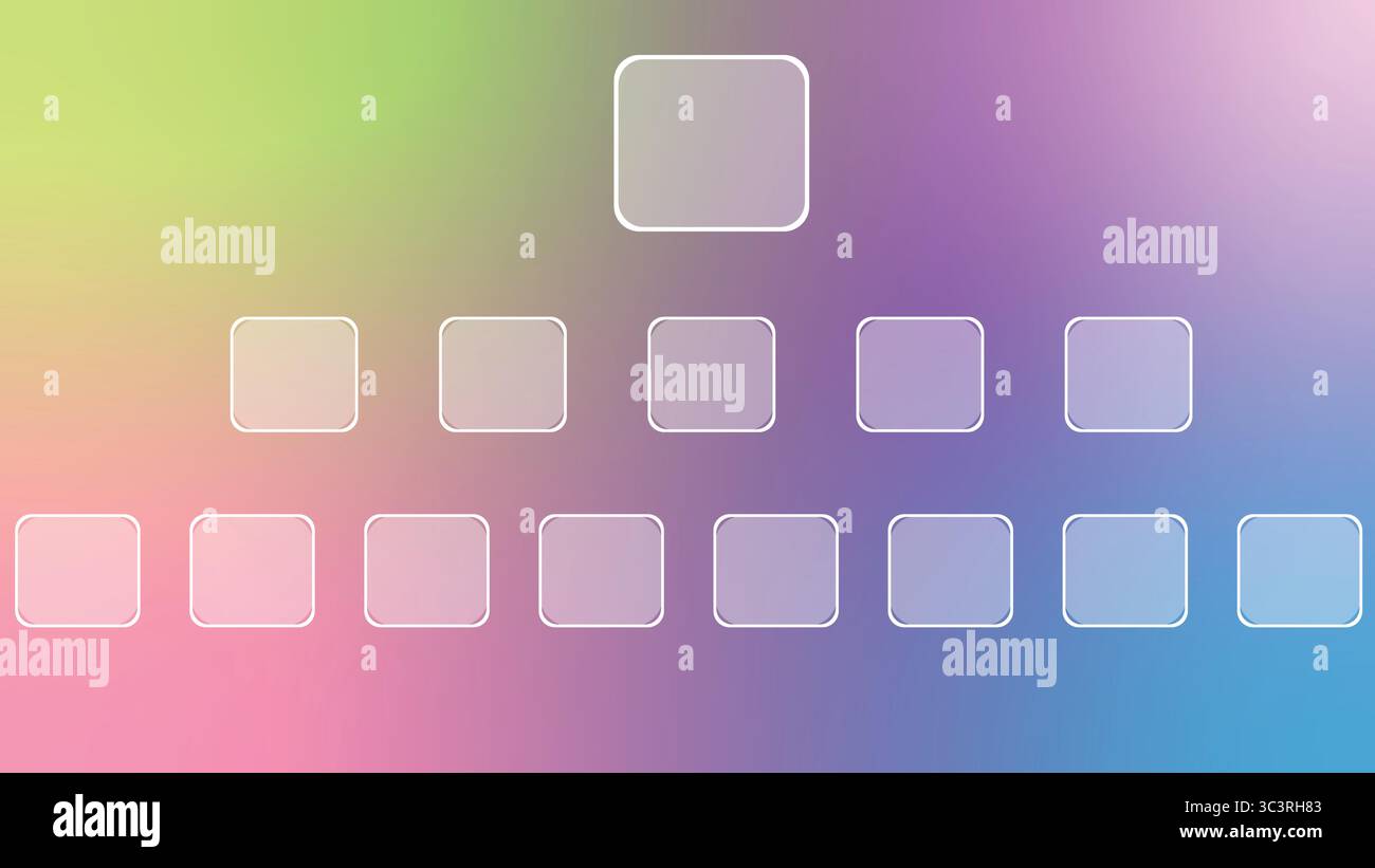 Minimal transparent boxes arranged in pyramid structure representing ...