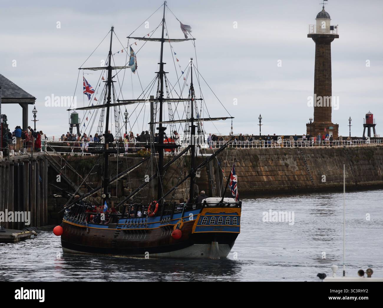 Bempton, UK. 22nd July, 2025. Pirate Ship at Whitby Harbour East Riding ...