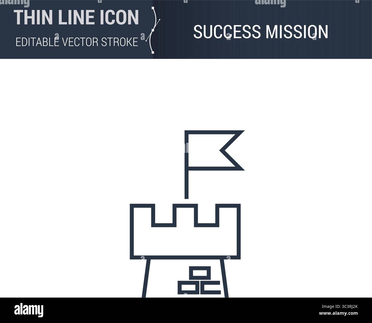 Success Mission Symbol Icon. Sleek Thin Line Business Icon. Stroke ...