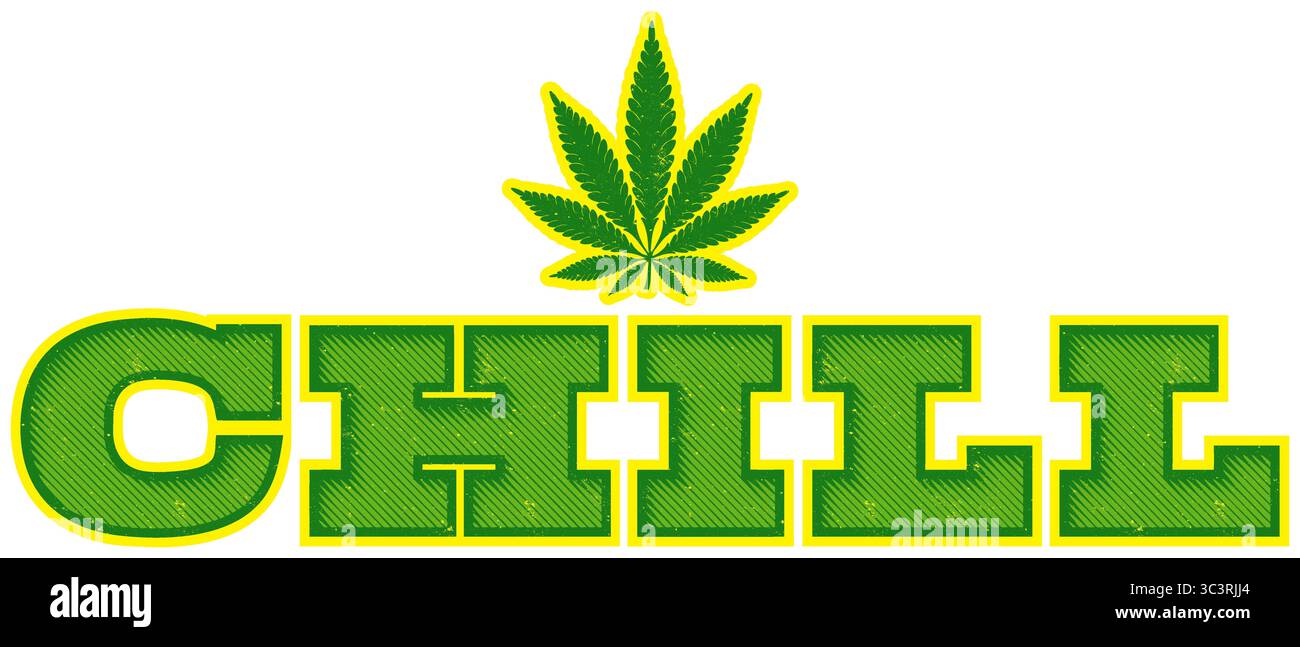 Chill Cannabis Weed Leaf Green And Yellow Stock Photo - Alamy