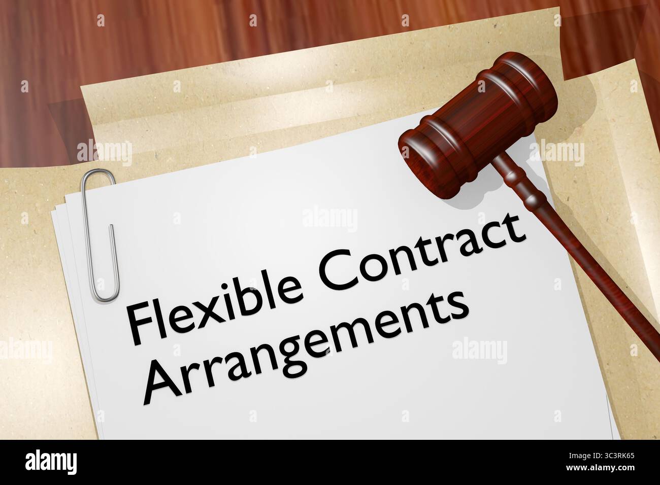 Flexible Contract Arrangements title on a legal document Stock Photo ...