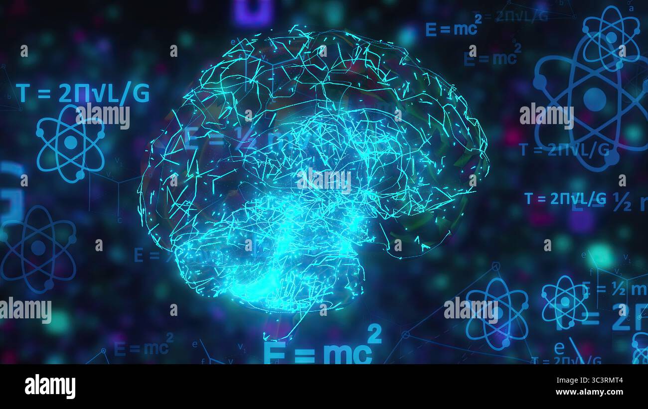 Animation digital brain over 3d hi-res stock photography and images - Alamy