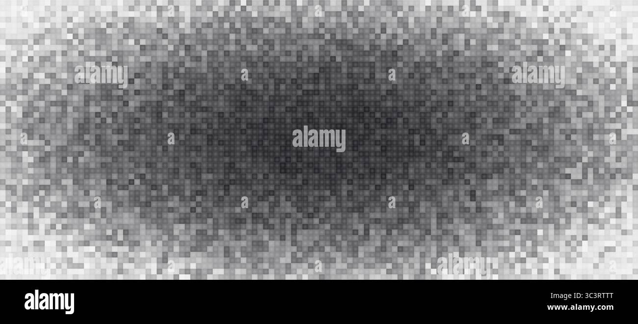 Halftone radial gradient, digital pixel pattern, tech mosaic grid ...