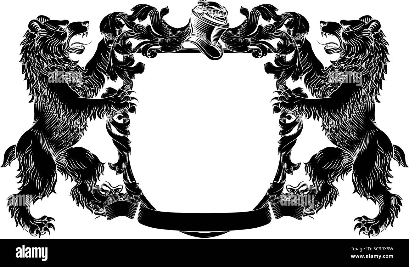 Bear Coat of Arms Crest Heraldic Knight Shield Stock Vector Image & Art ...