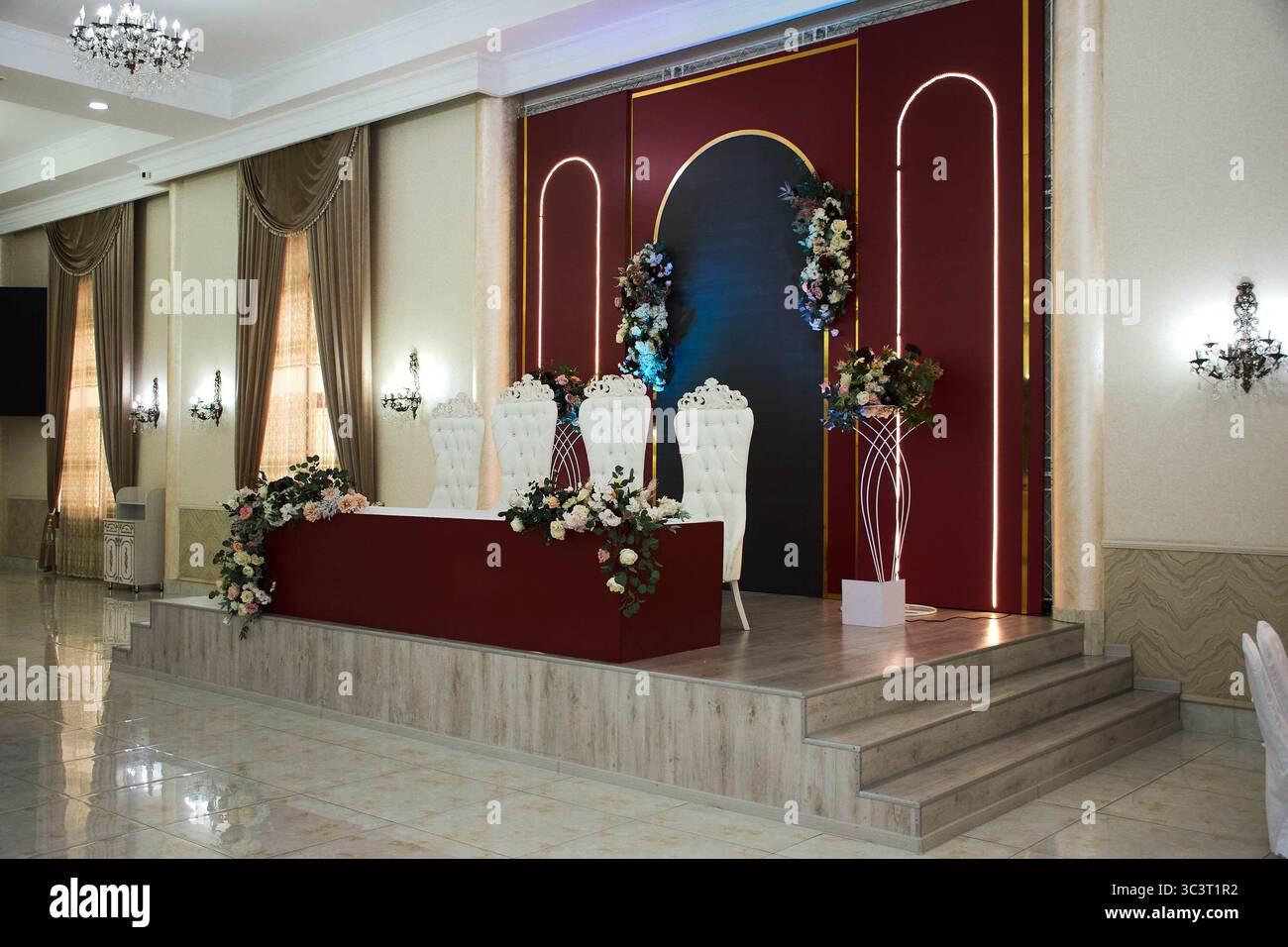 The wedding table of the bride and bride is beautiful interior bright ...