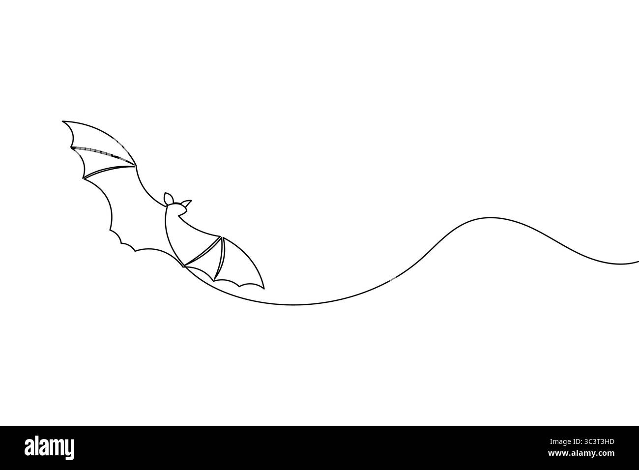 One line bat drawing in simple minimal style on clean white background ...