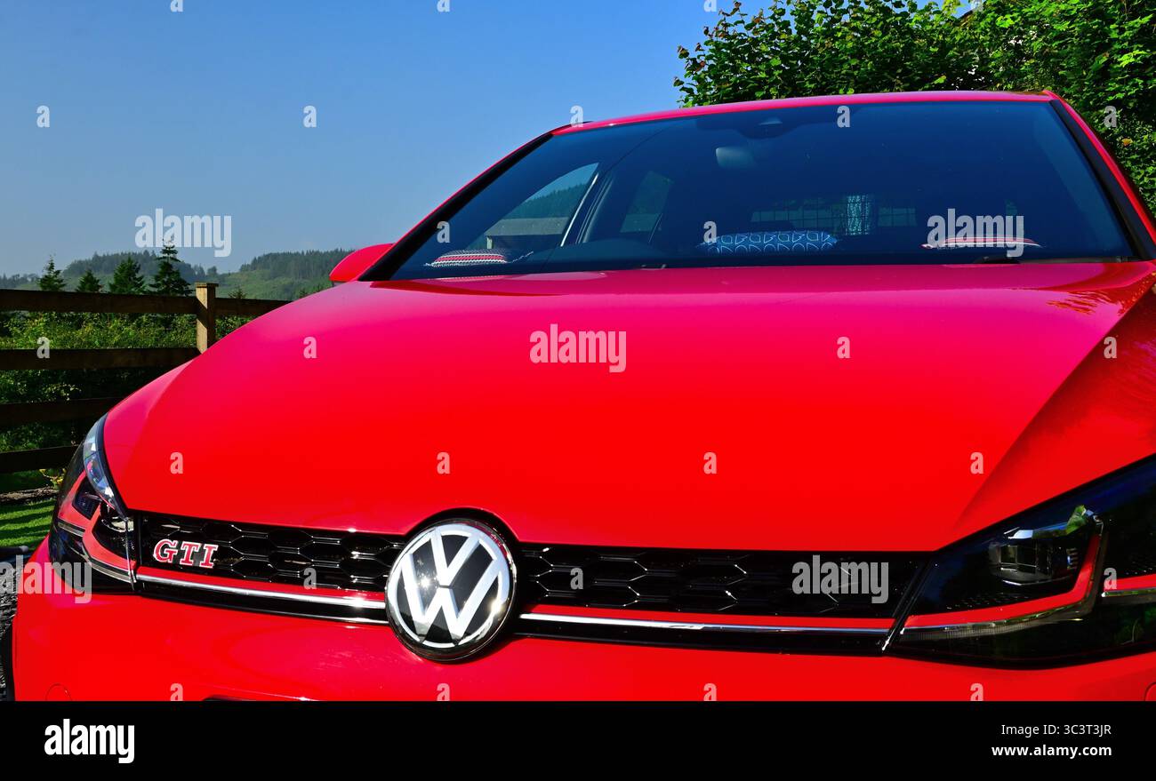 Volkswagen VW front grille and GTI Badge on a Tornado Red VW GTI 7.5 ...