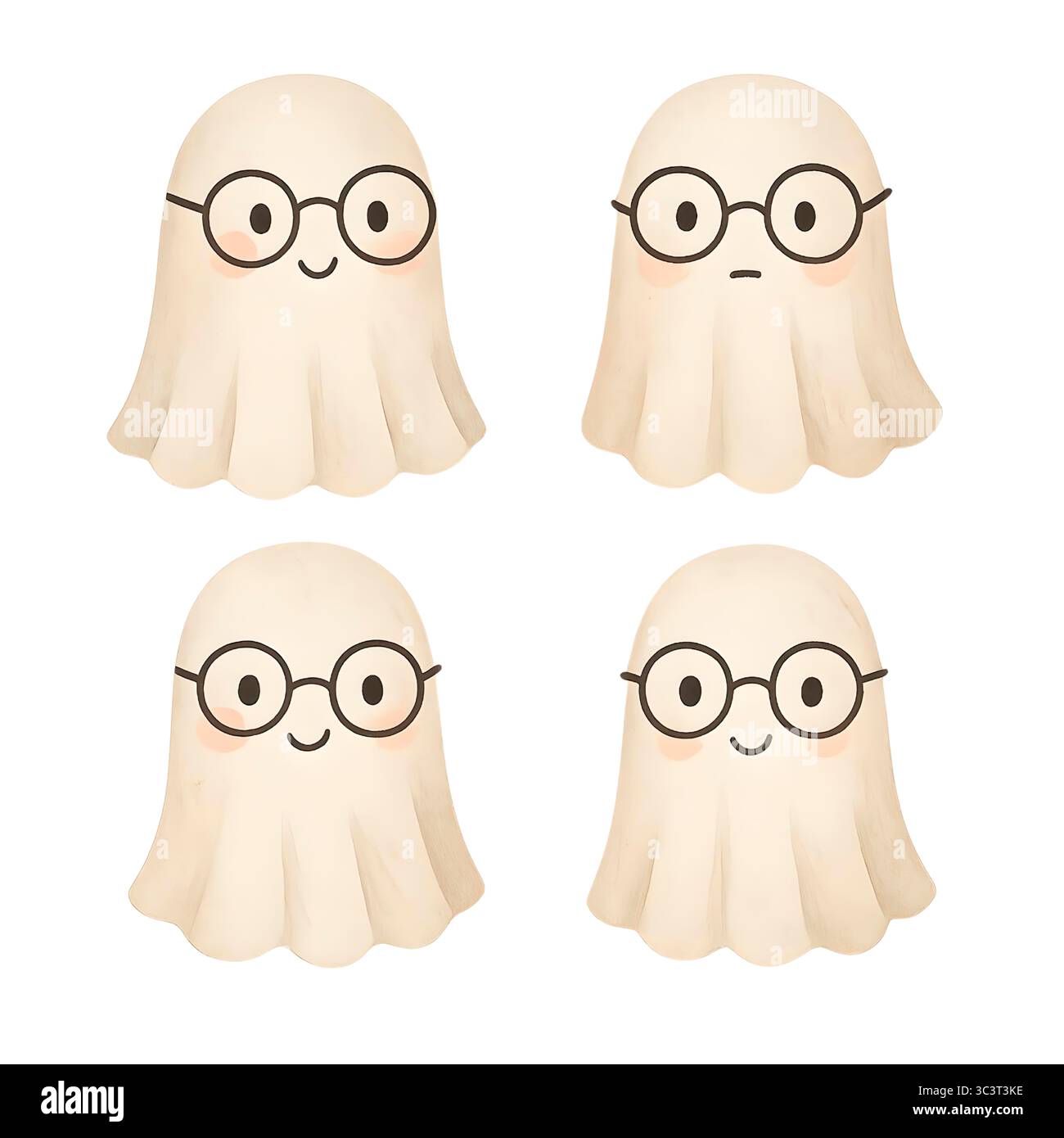 Hand Painted Halloween Clipart – Cute Ghosts, Props & Spooky Objects in ...