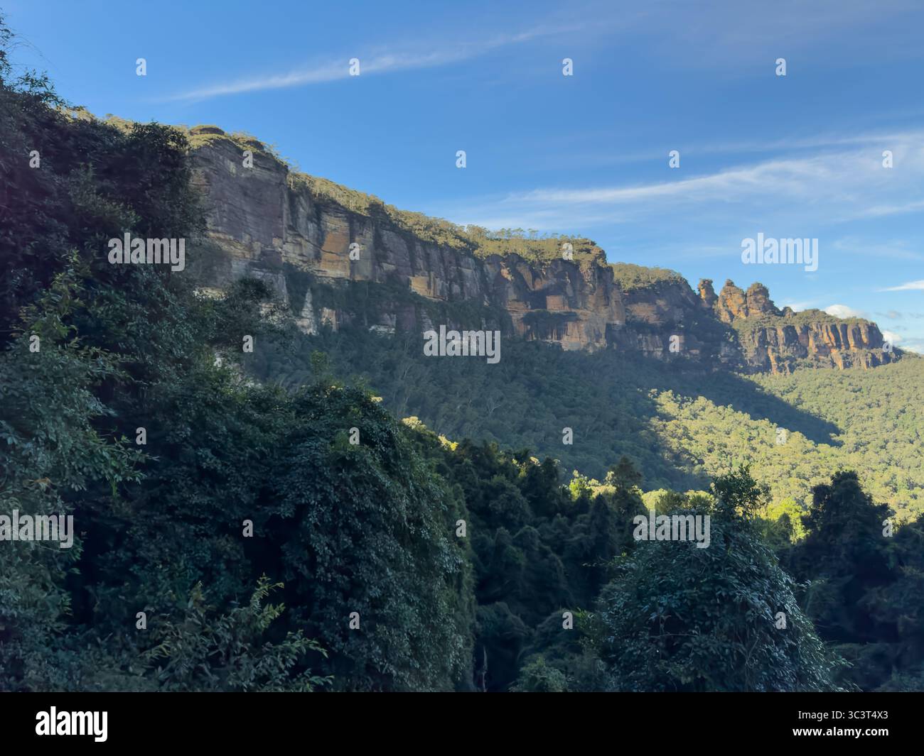 The Three Sisters rock formation, a prominent landmark in the Blue ...