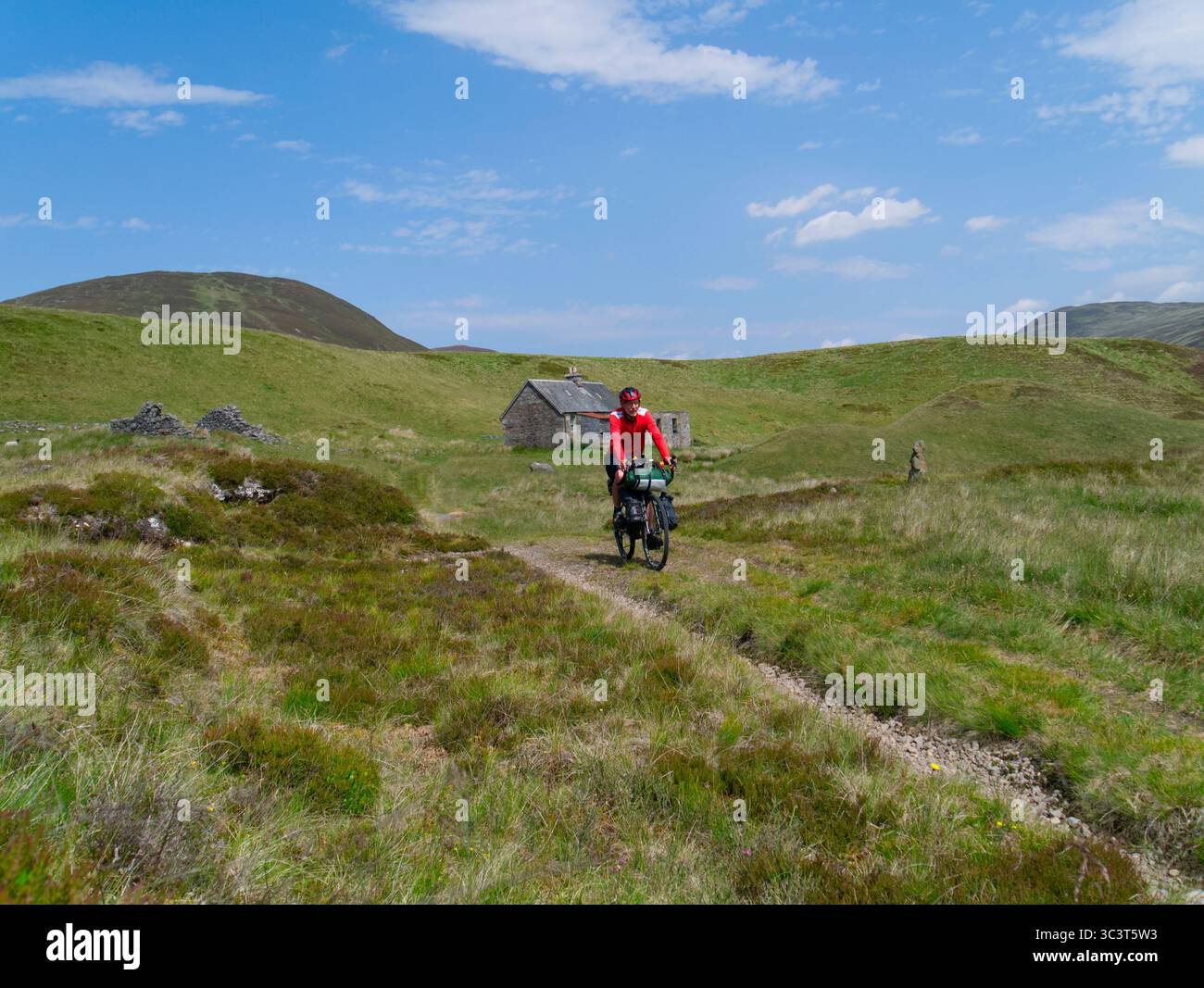 Bikepacking in Highland Scotland with Duinish bothy behind Stock Photo ...