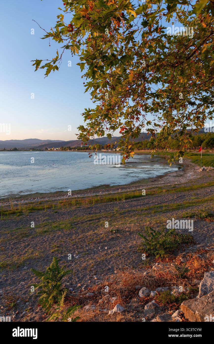 Iznik, Bursa, Turkiye - 20 JUL 2025: Lake Iznik and the coastline of ...