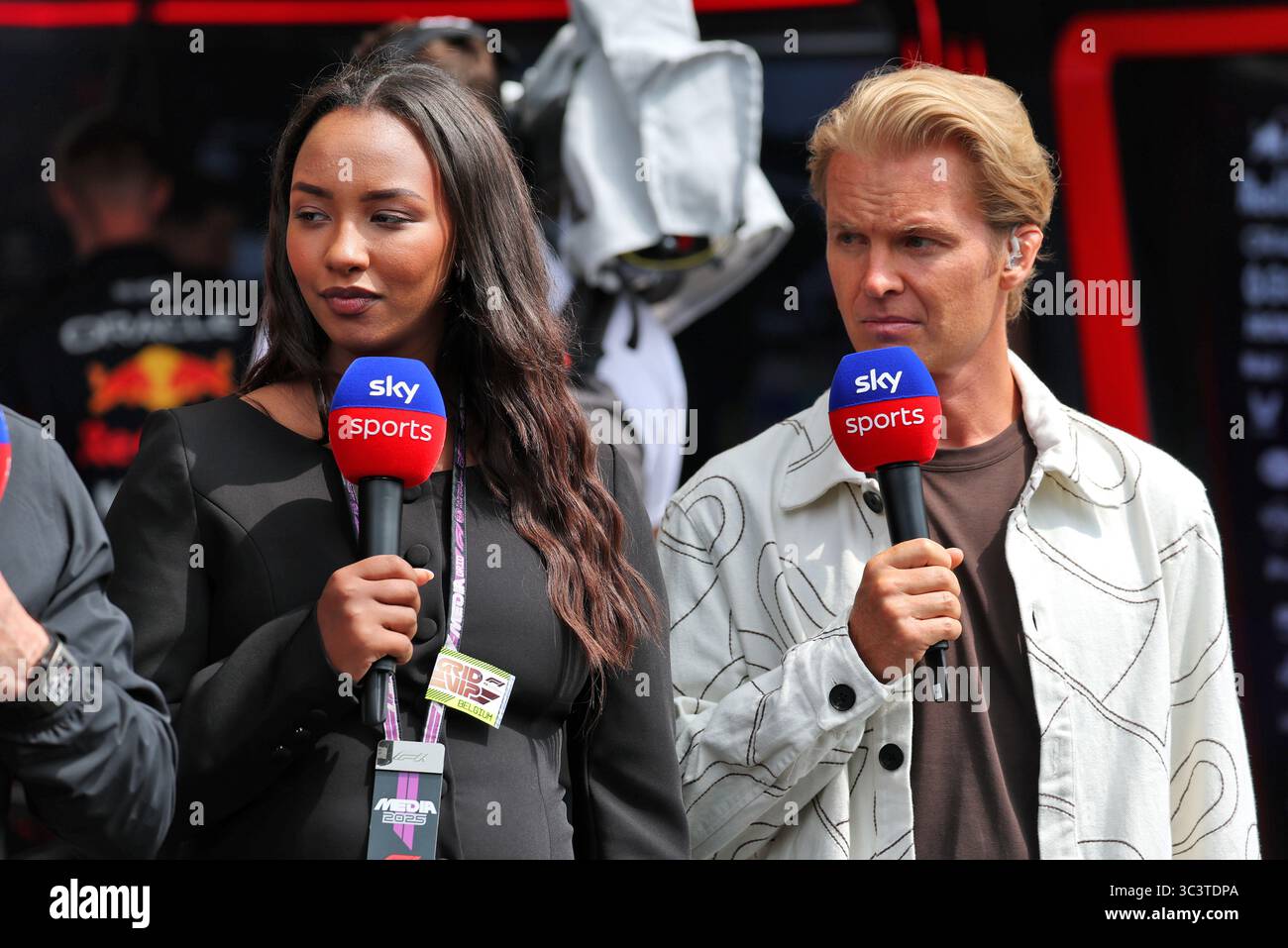 (L to R): Naomi Schiff (RWA) / (BEL) Sky Sports F1 Presenter with Nico ...