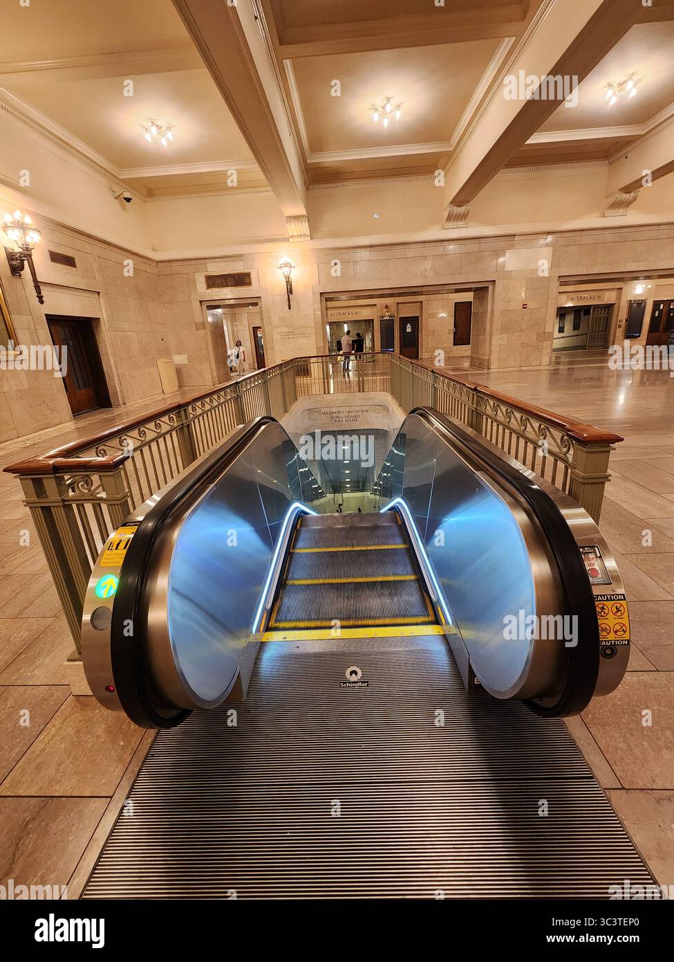 Down Escalator in Grand Central Terminal to Grand Central Madison Stock ...