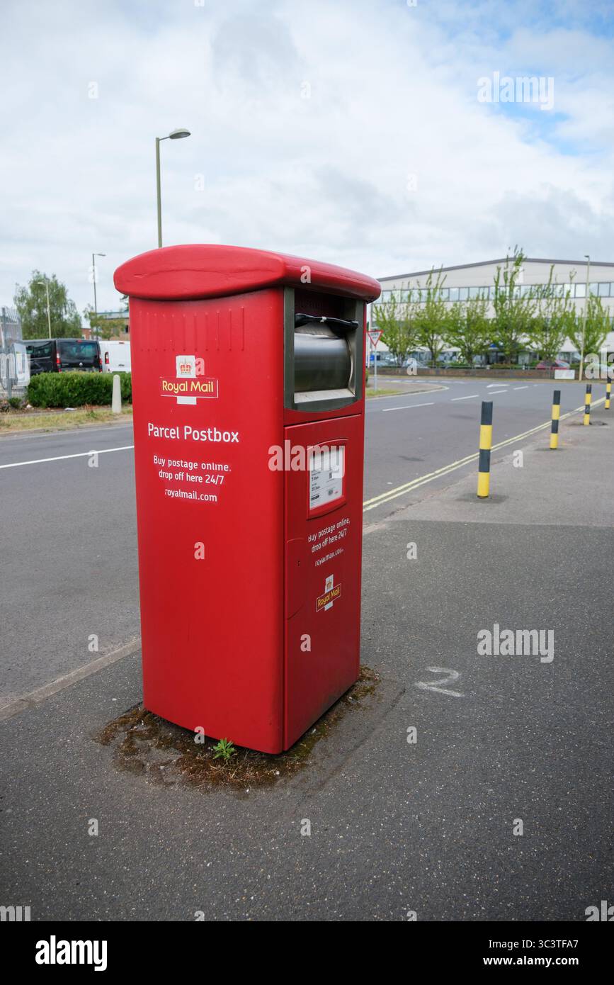Parcel Postbox next to a standard letter post box kerbside located at ...