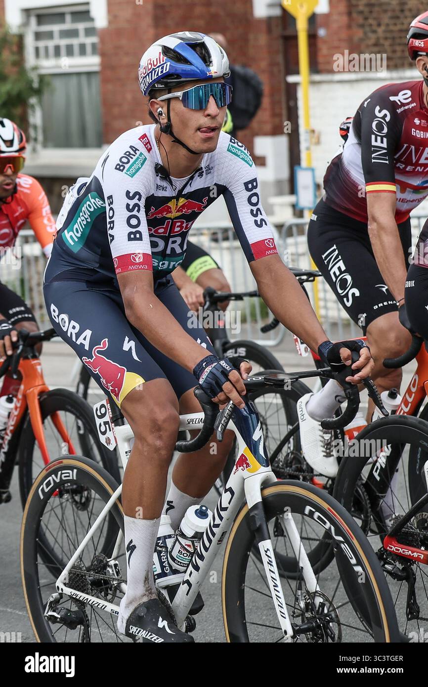 Italian Davide Donati (Red Bull Bora Hansgrohe) pictured in action ...