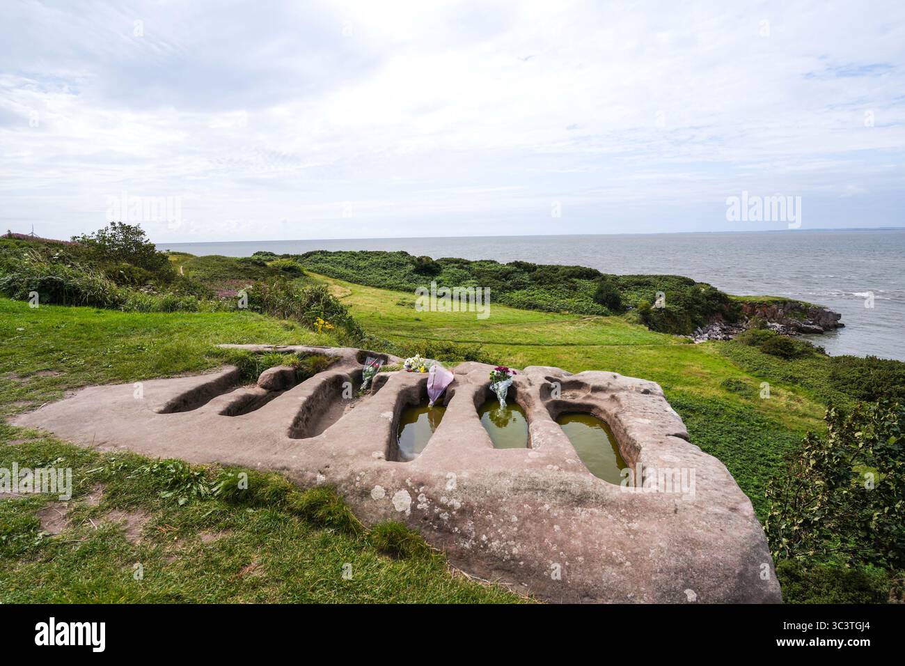 St Patrick's Chapel, Heysham 27th July 2025: Floral tributes have been ...