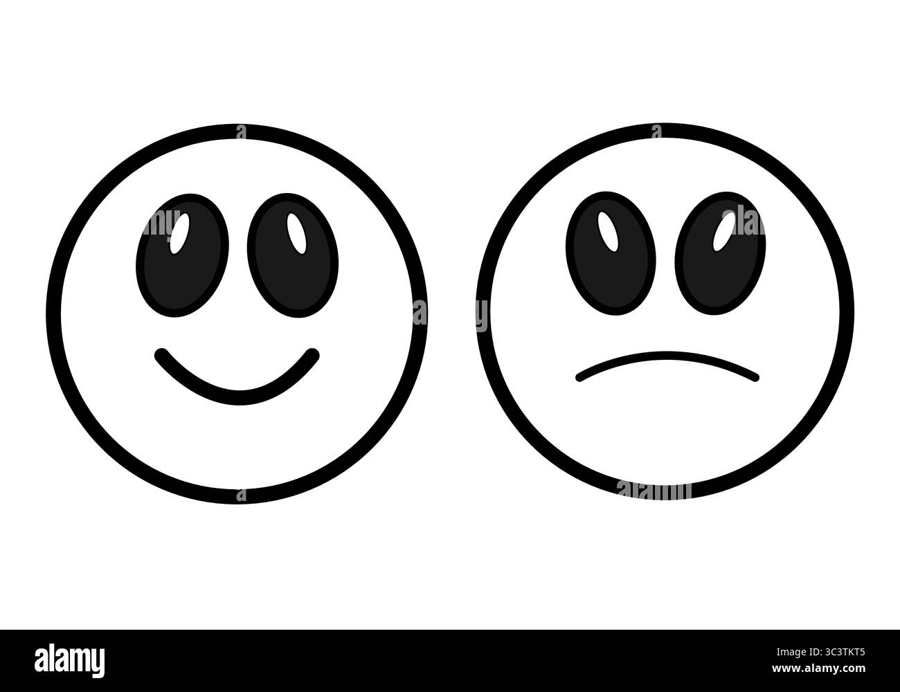 Face smile icon positive, negative emotion flat design element emoji ...