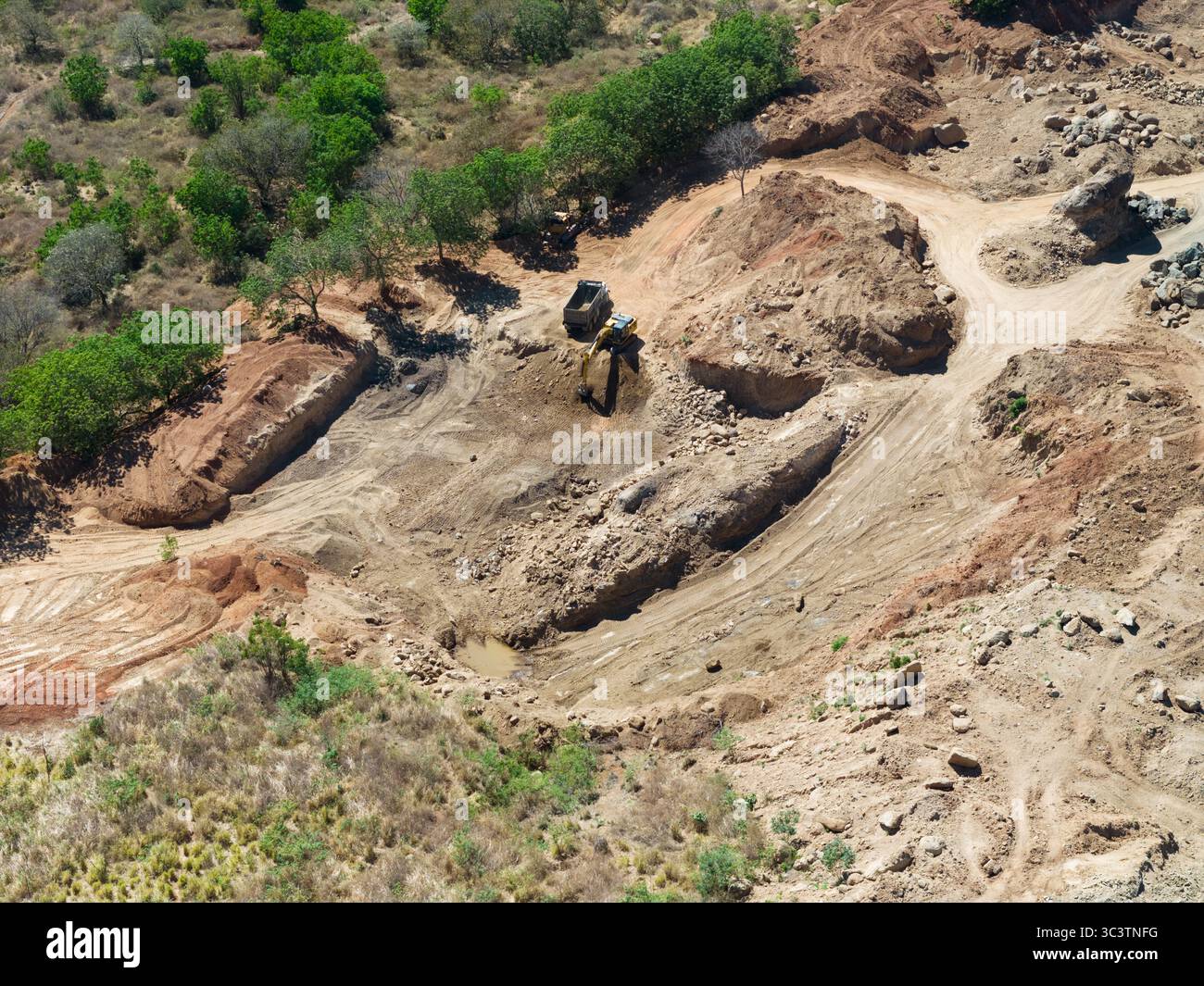 Aerial view sand mining site hi-res stock photography and images - Alamy