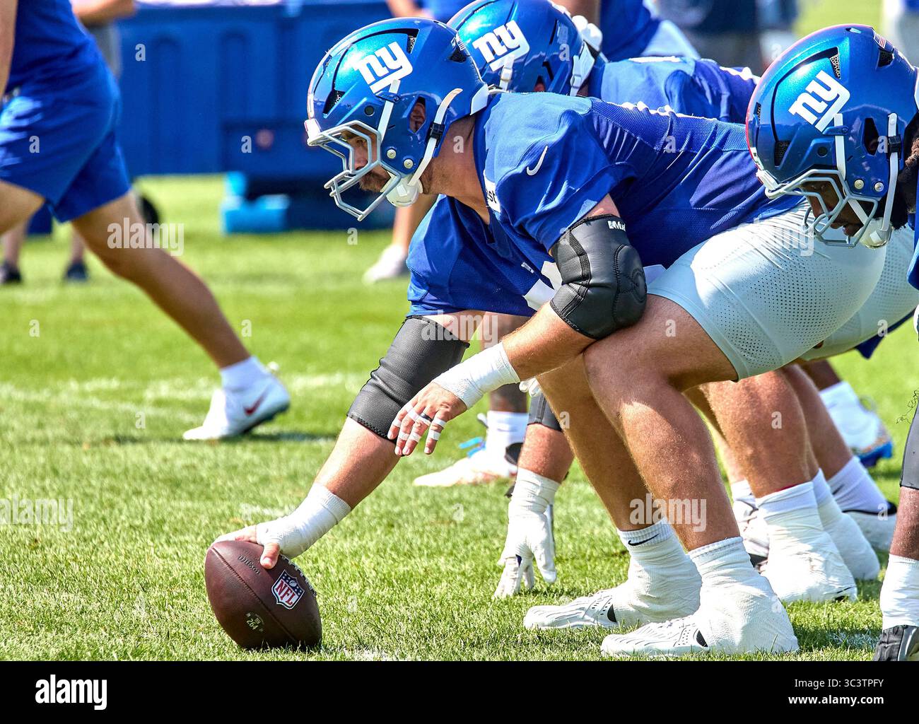 New York Giants center Bryan Hudson (60) during training camp at the ...