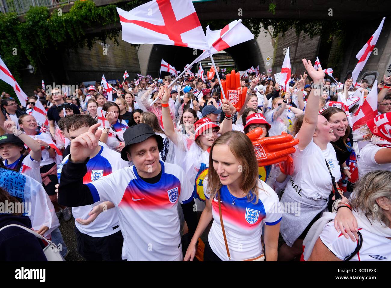 England fans before the UEFA Women's Euro 2025 final at St. Jakob-Park ...