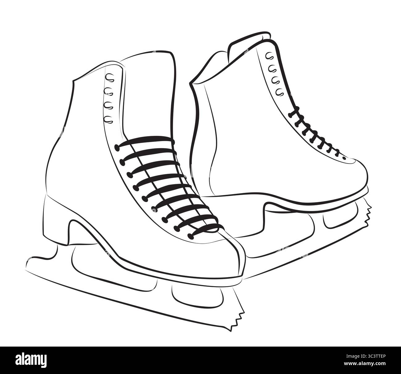 Ice skates vector vectors Cut Out Stock Images & Pictures - Alamy