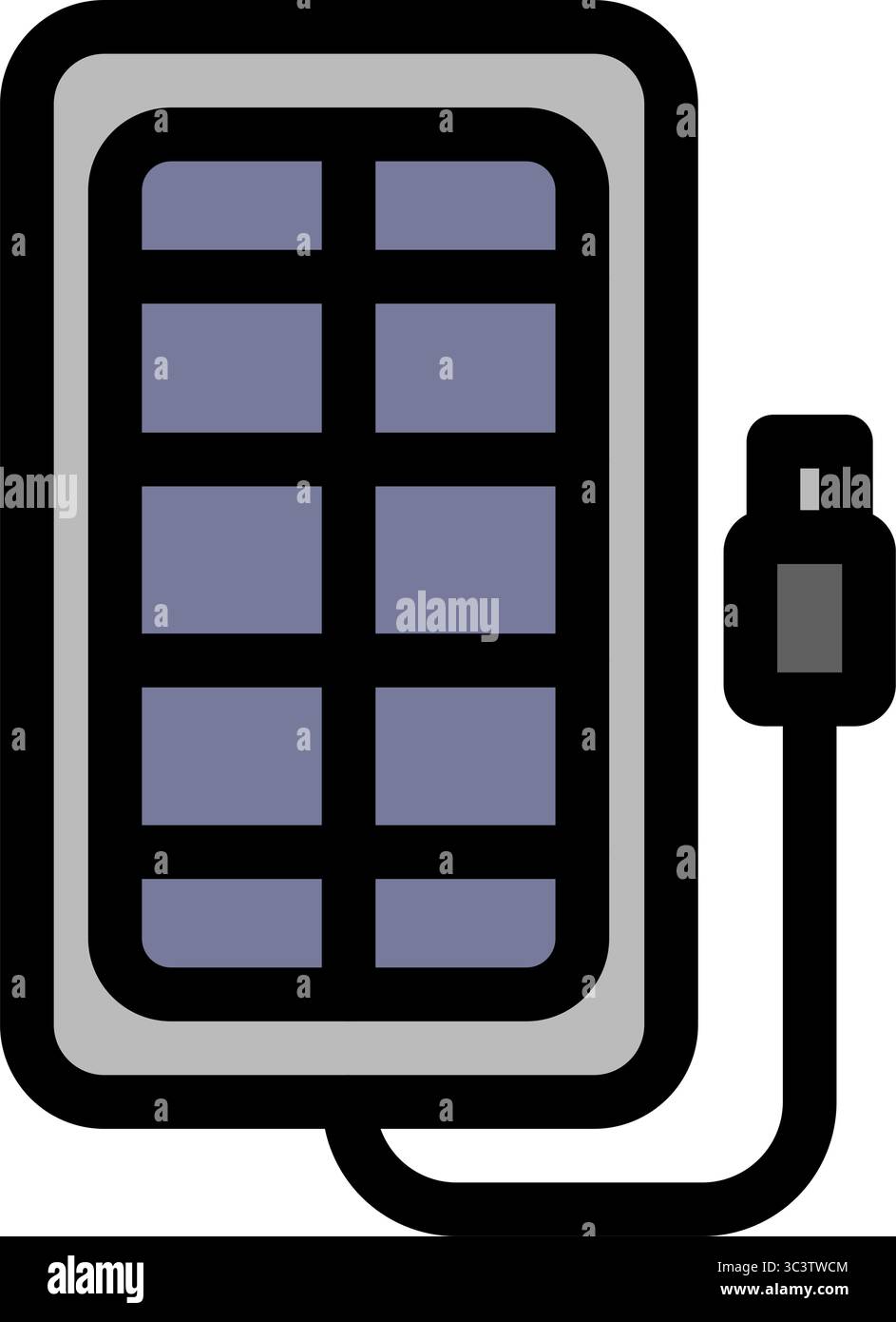 Solar panel power bank symbol - renewable energy, sustainability and ...