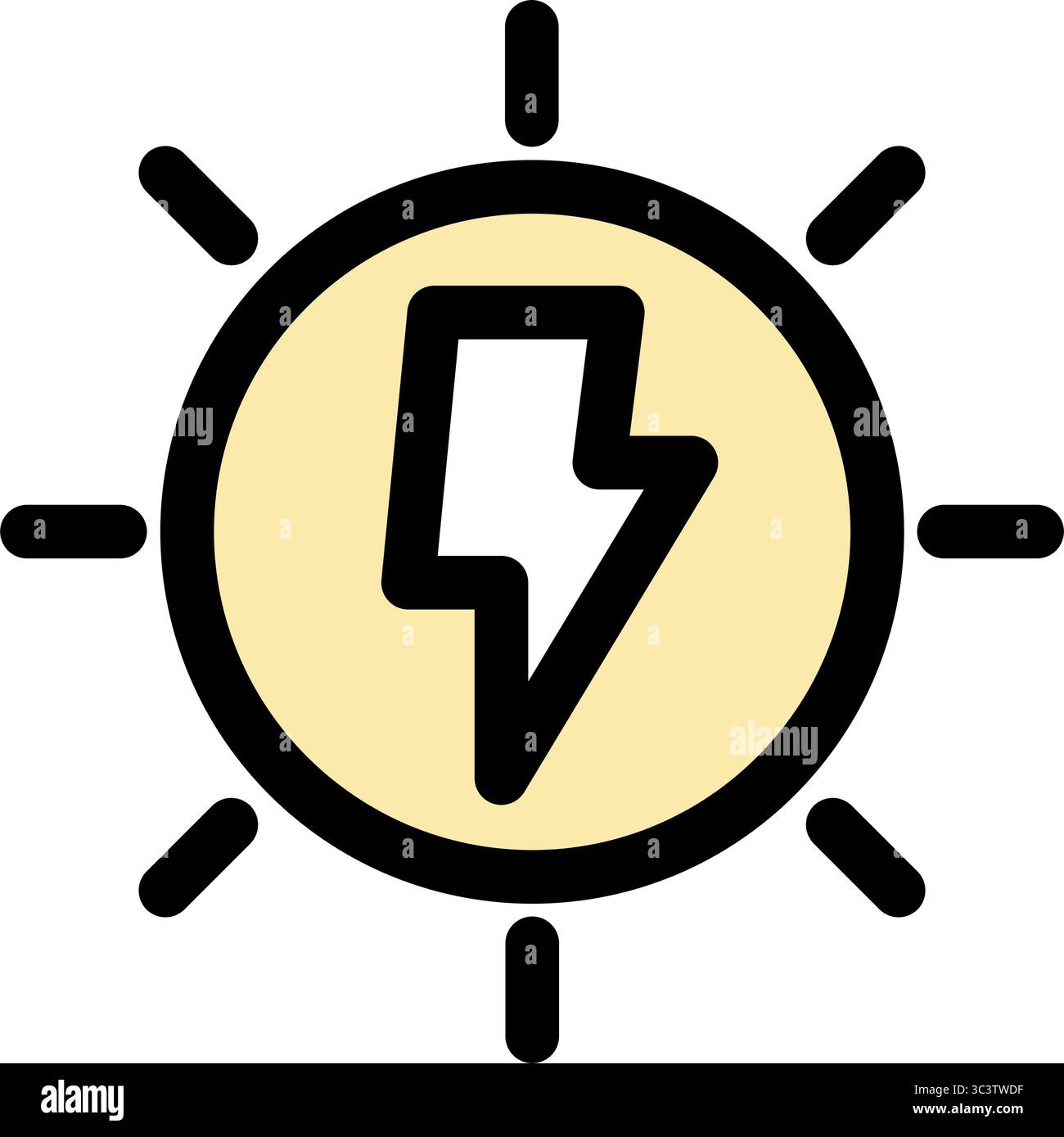 Sun energy symbol - renewable energy, sustainability and ecology icon ...