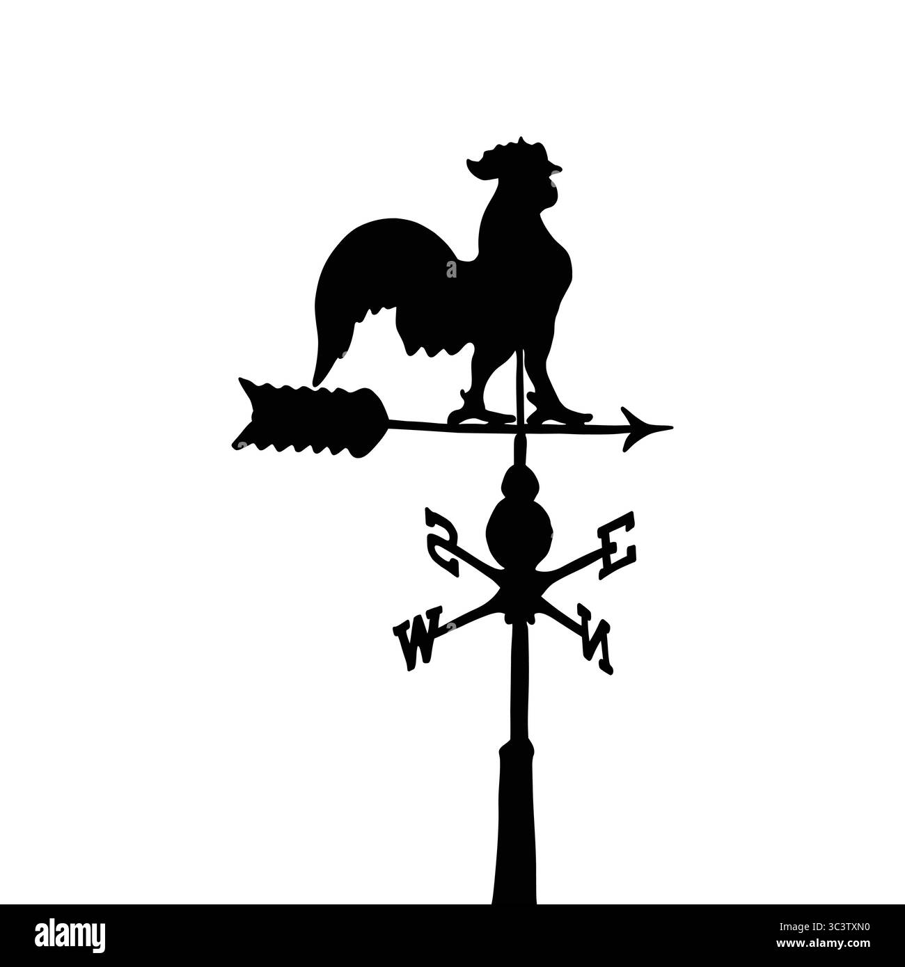 Weather vane wind instrument Black and White Stock Photos & Images - Alamy