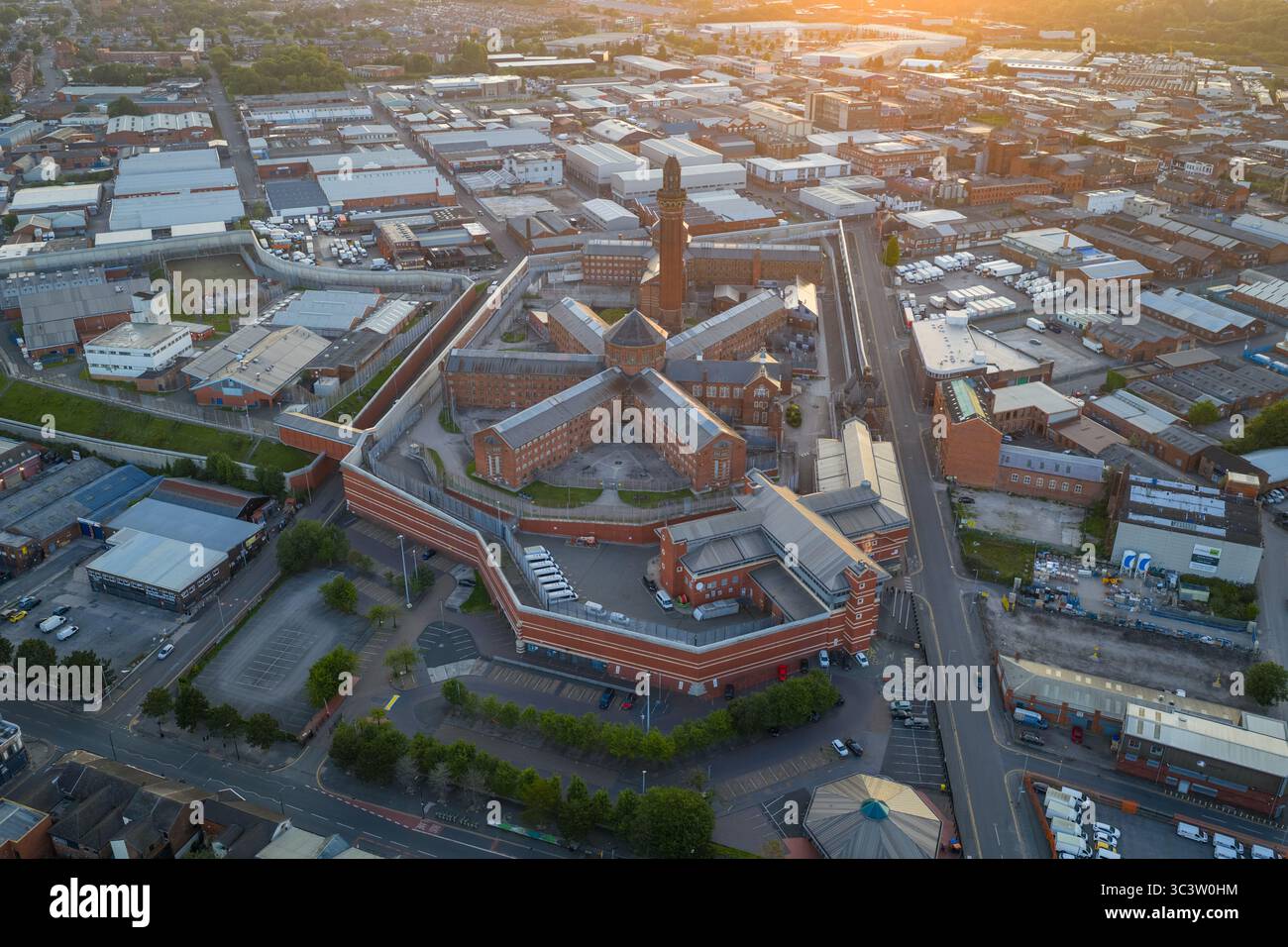 Aerial image of Manchester cityscape featuring Manchester HM Prison ...