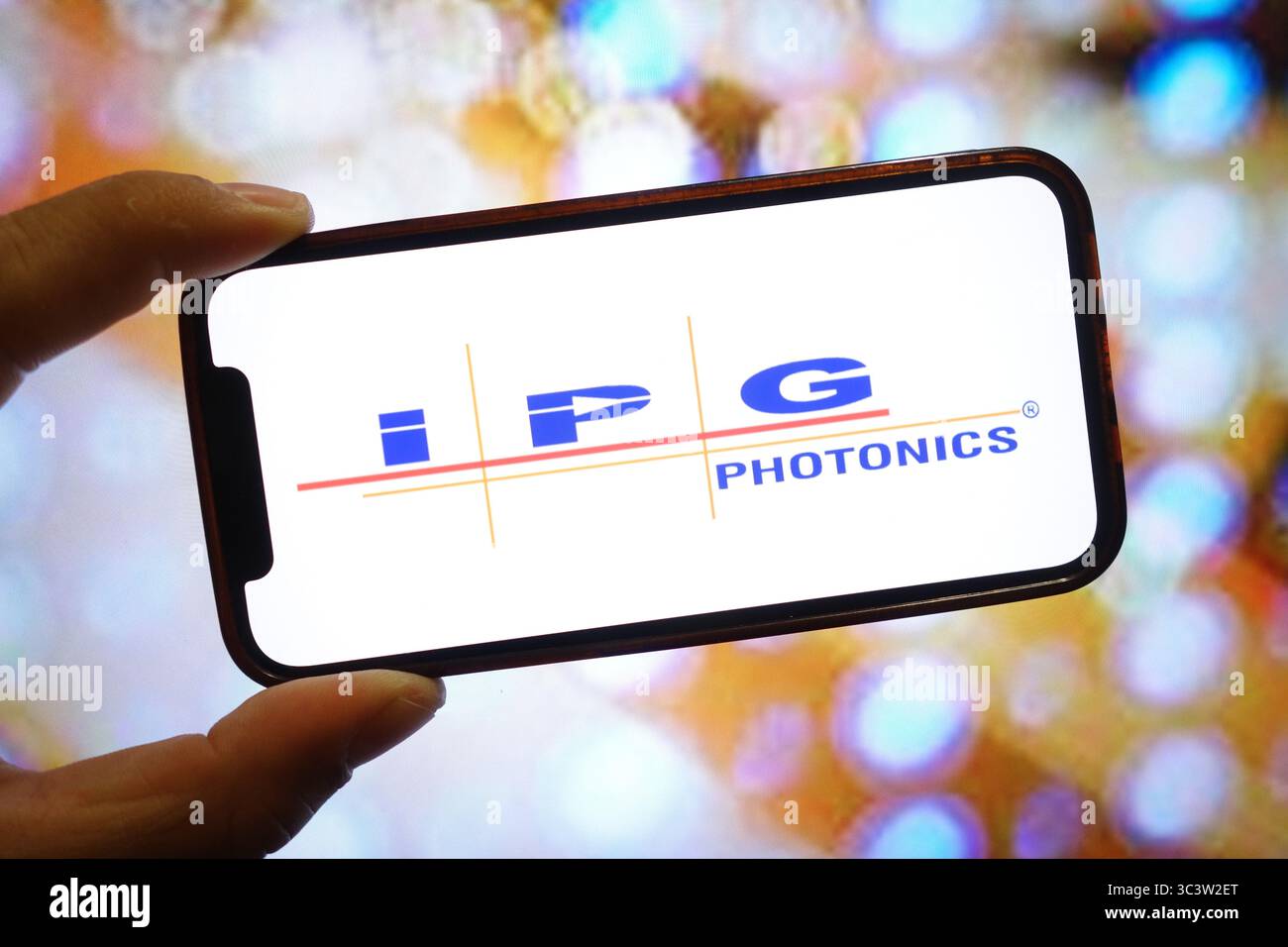 In this photo illustration, an IPG Photonics company logo is seen ...
