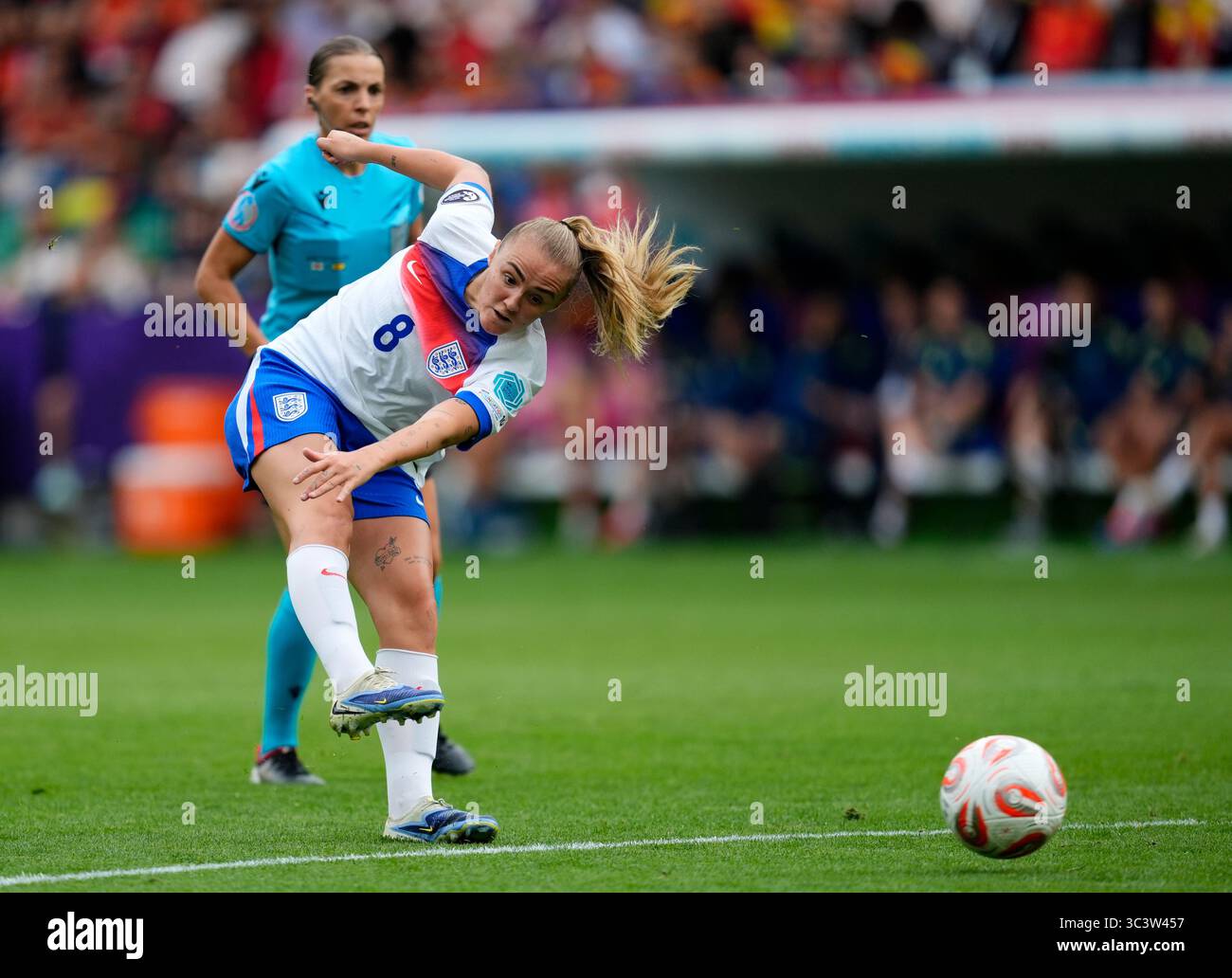 England's Georgia Stanway has a shot during the UEFA Women's Euro 2025 ...