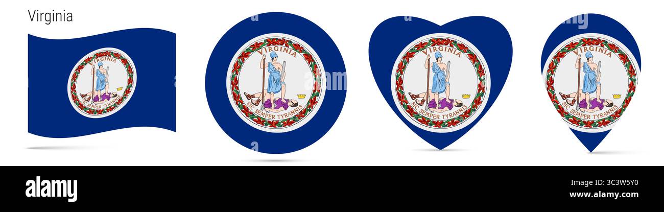 Map pointer flag virginia hi-res stock photography and images - Alamy