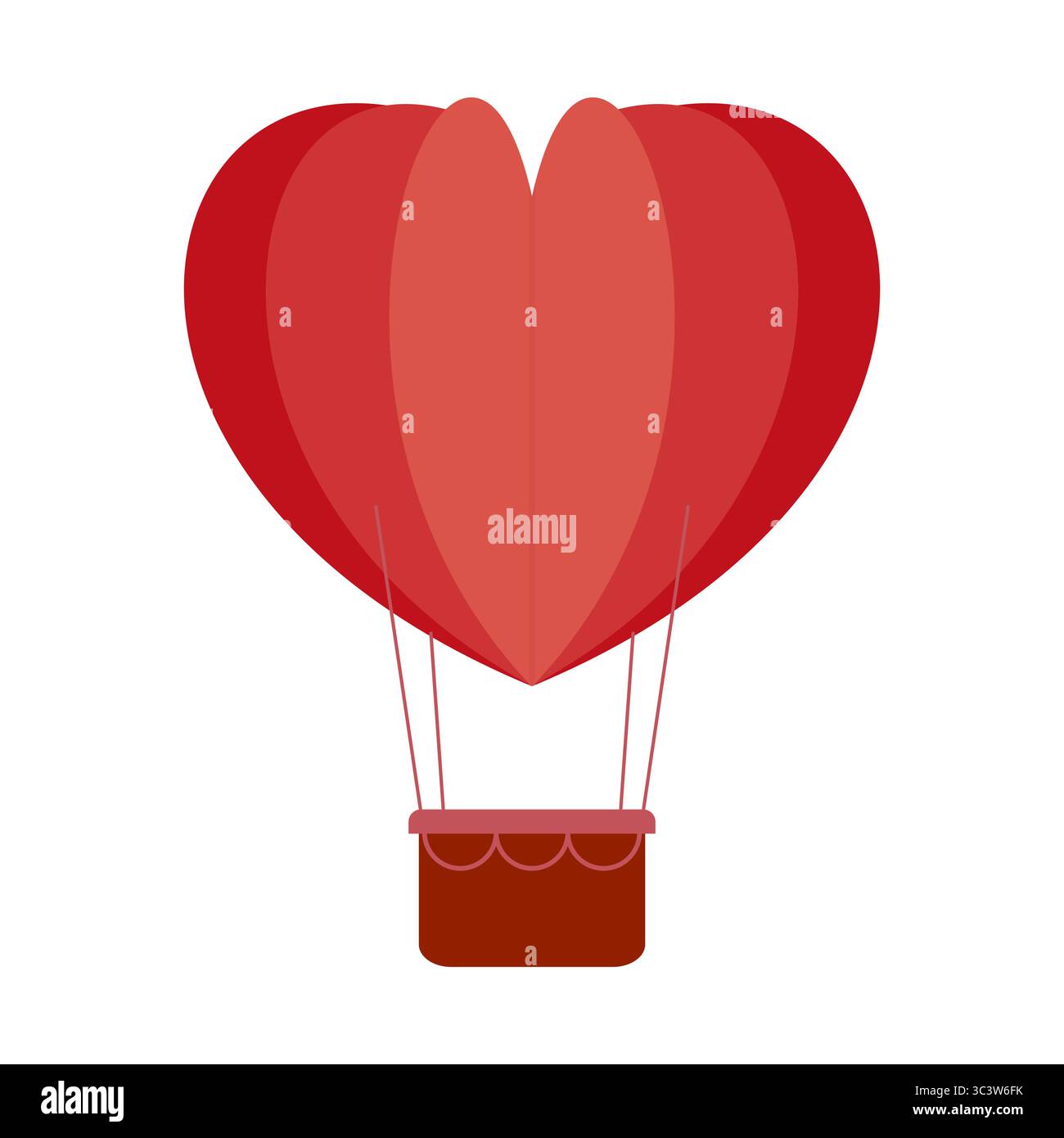 Heart shaped Hot Air Balloon Vector Illustration. A charming vector ...
