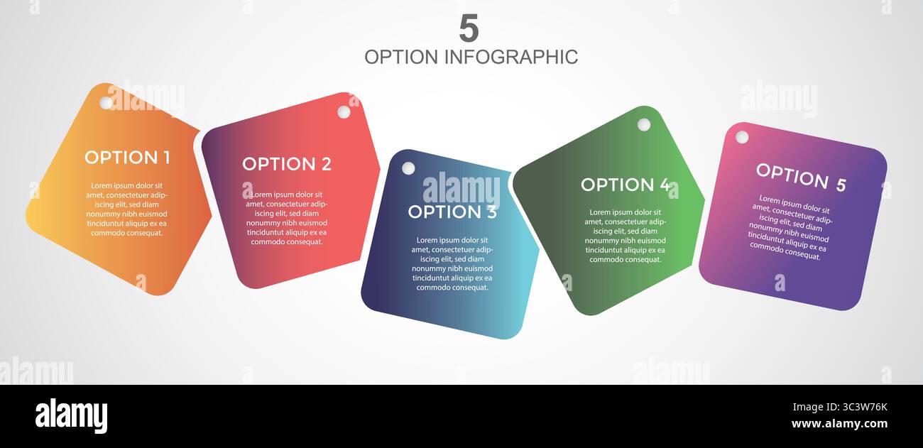5, Five-Step Editable Infographic Template for Marketing, Strategy ...