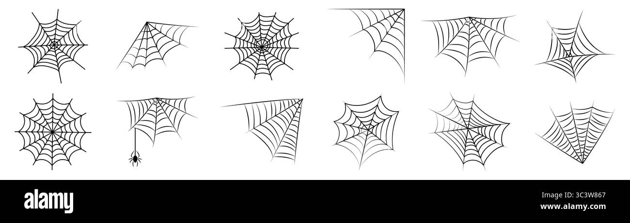 Spider web line art vector eps Stock Vector Image & Art - Alamy