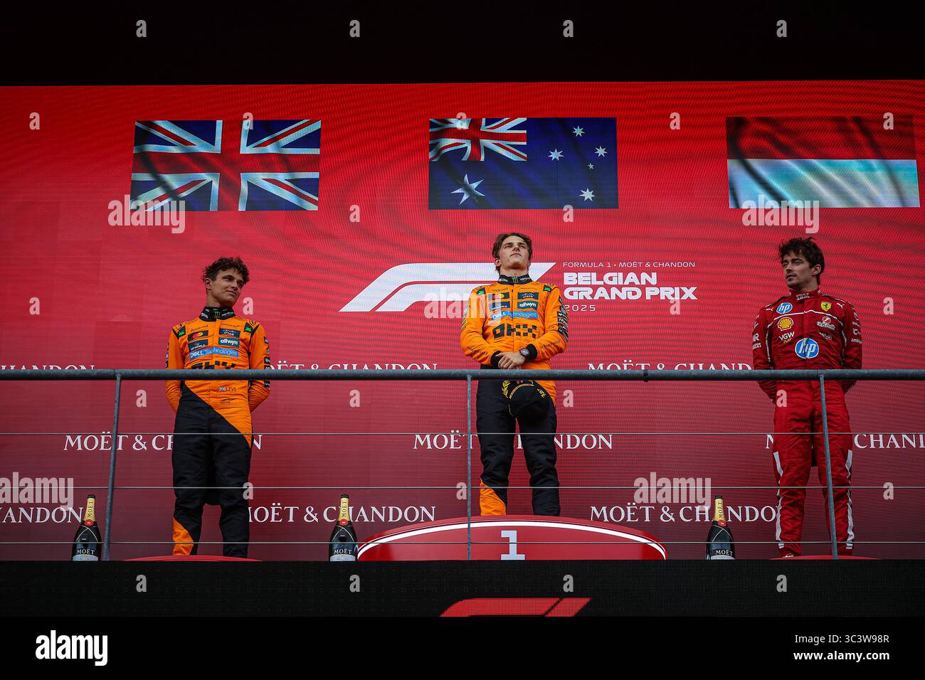 Podium of the race: Oscar Piastri wins , then Lando Norris and Charles ...