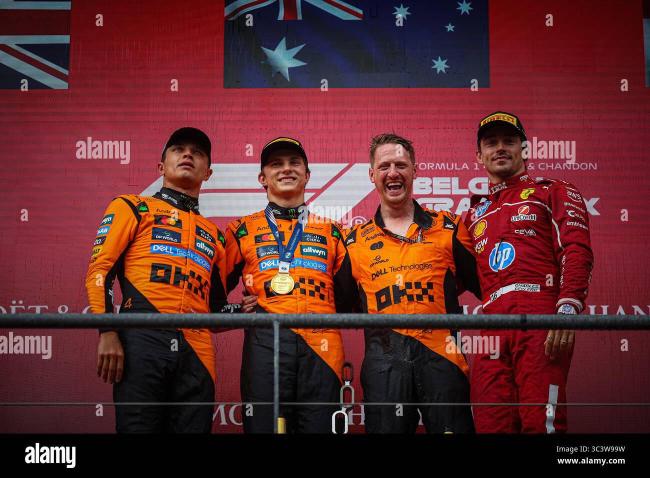 Podium of the race: Oscar Piastri wins , then Lando Norris and Charles ...