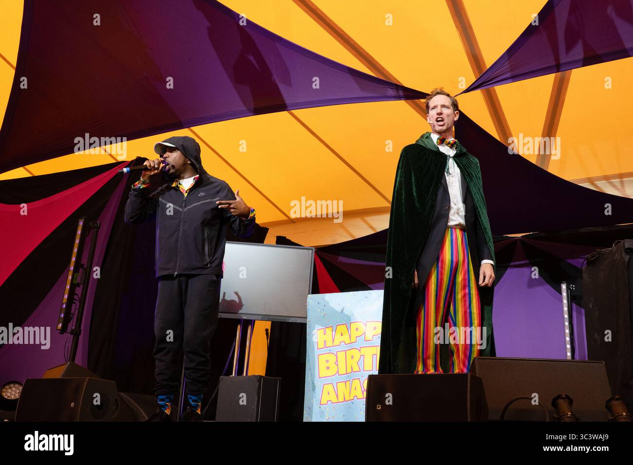 Southwold, UK, 27 July, 2025. Latitude Festival 2025. Pictured left to ...