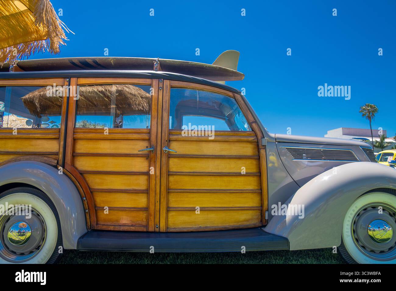 Side view of Ford V8 woody four door station wagon at the 8th Annual ...