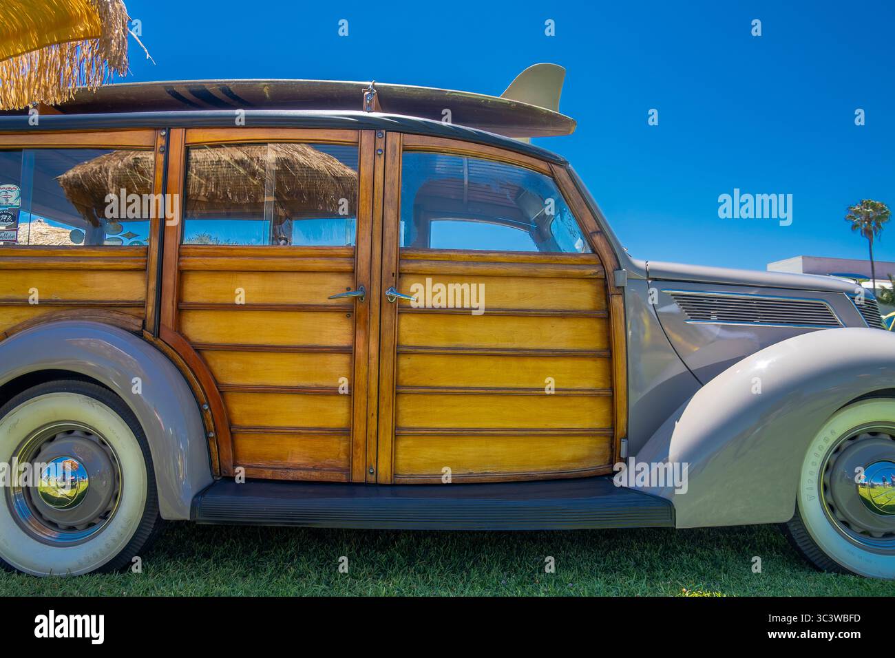 Side view of Ford V8 woody four door station wagon at the 8th Annual ...