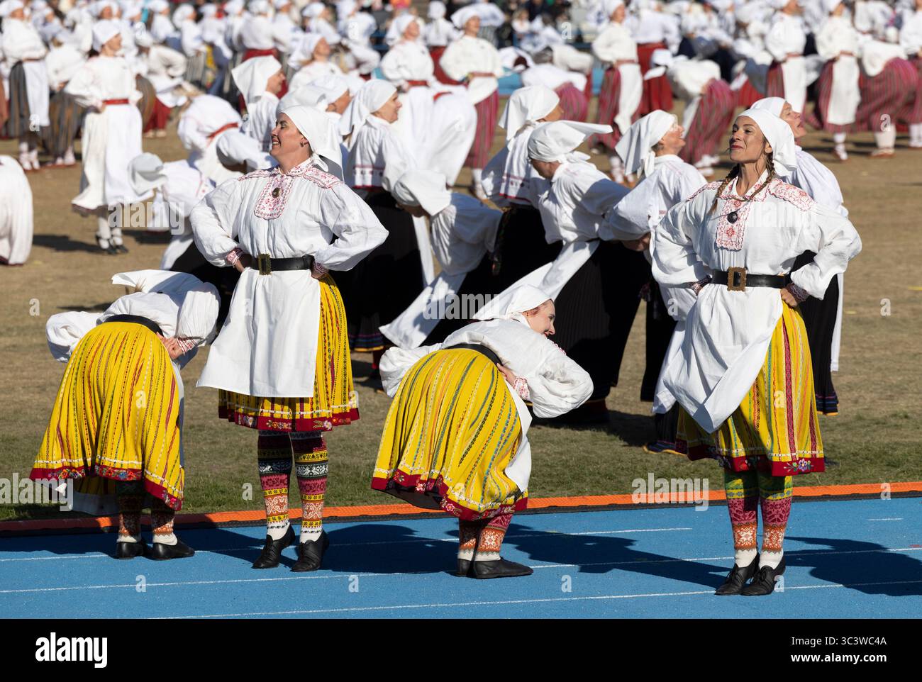 Tallinn, estonia, 4th July 2025: estonian folk dancers practicing their ...