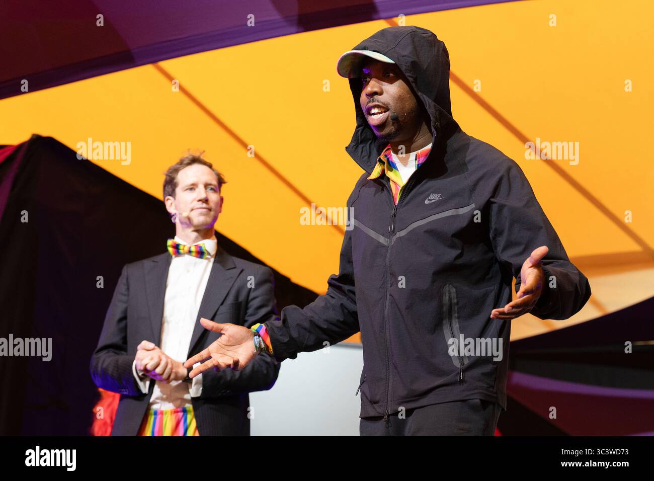 Southwold, UK, 27 July, 2025. Latitude Festival 2025. Pictured left to ...