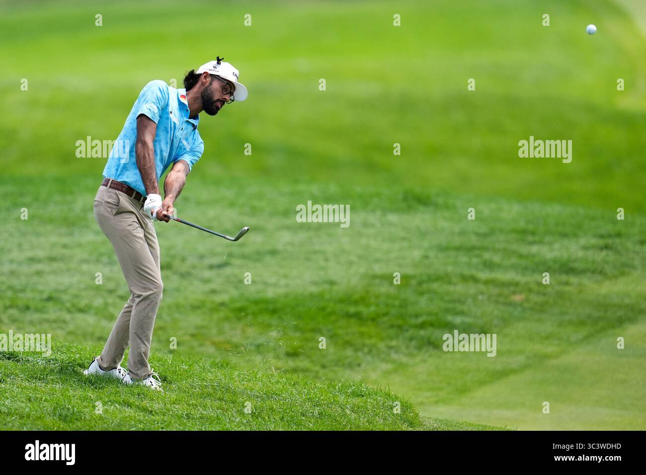 Akshay Bhatia hits on the first hole during the final round of the 3M ...