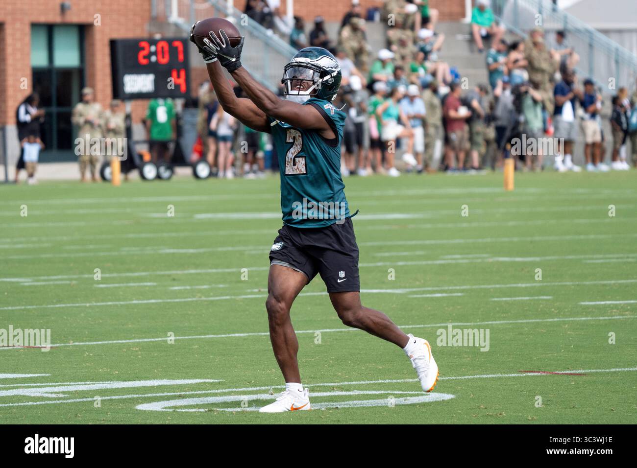 Philadelphia Eagles' Jahan Dotson runs a drill during practice at NFL ...
