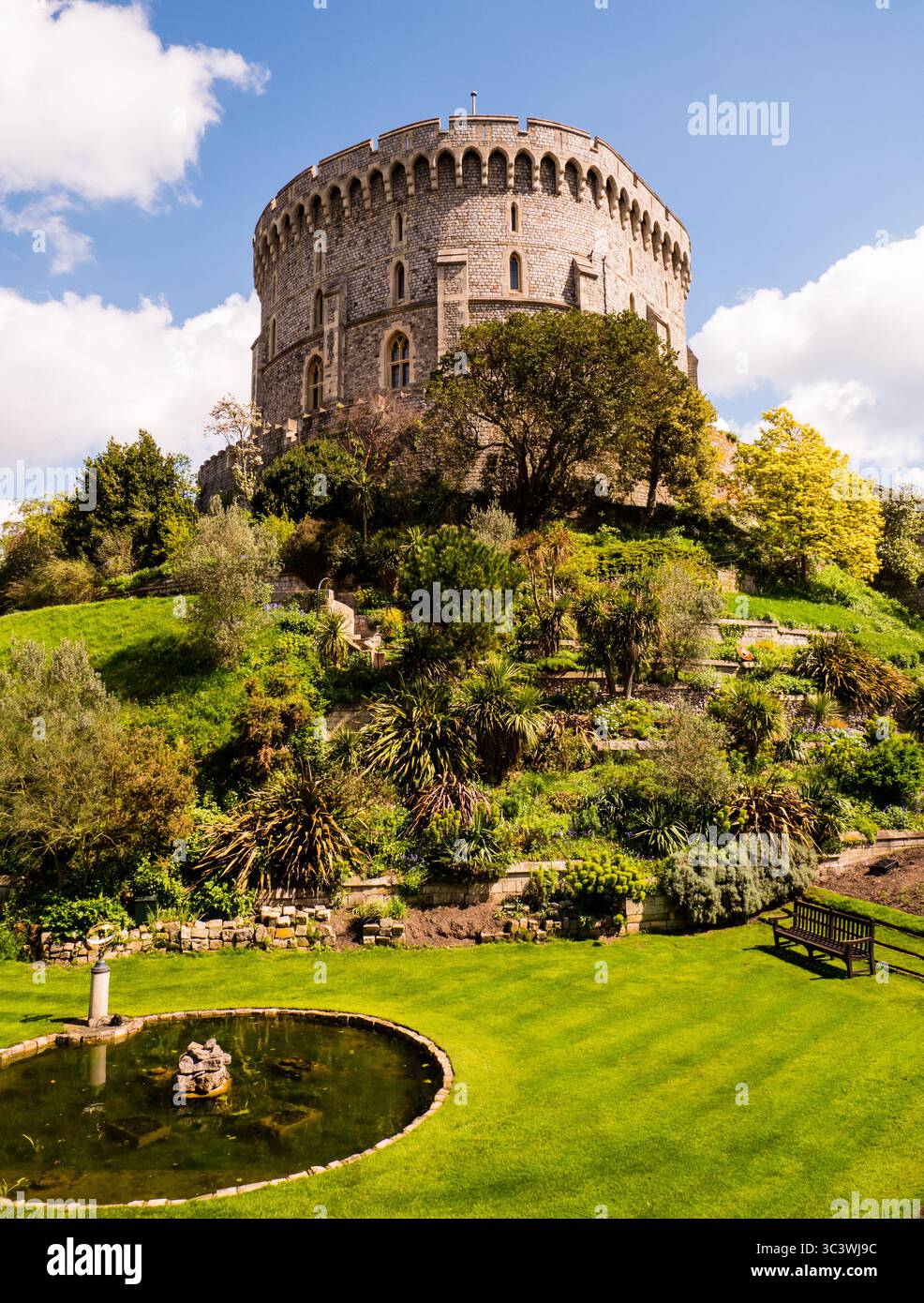 The Round Tower, Castle Keep, with Gardens, Windsor Castle, Windsor ...